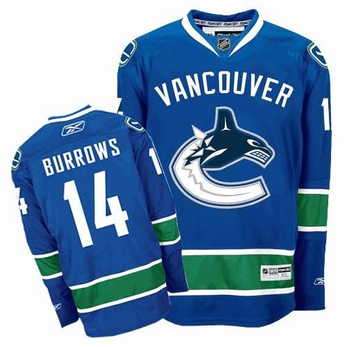 Men's Reebok Vancouver Canucks 14 Alex Burrows Navy Blue Home Jersey ...